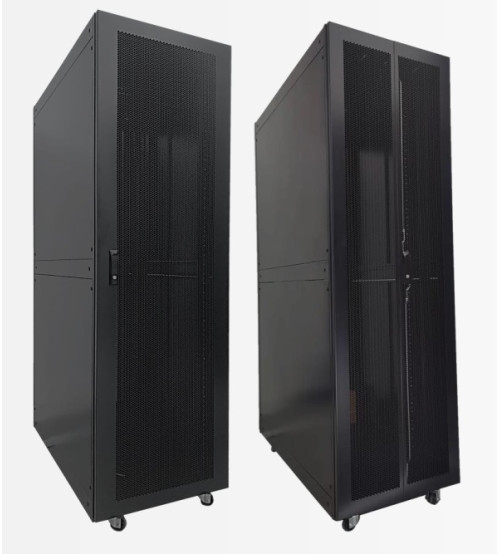 BNET HEAVY SERVER RACK 42U 600X1200 WITH 6 FANS, 2 FIXED SHELF, CASTORS ...