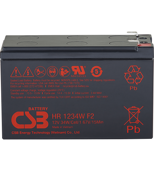 CSB Battery 12V 9 AH - Model : HR1234WF2