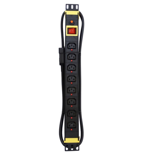 SAFIX SAUDI MADE 19" PDU 8C13 SOCKETS ALUMINUM BLACK COLOR WITH SWITCH ...