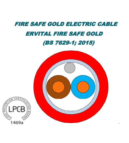 BNET ERVITAL FIRE SAFE GOLD CABLE 2X1.5 MM2 SOLID RED LSZH LPCB ...
