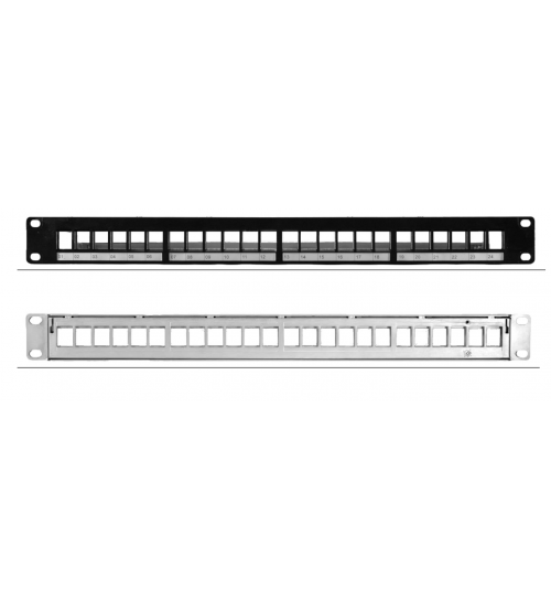 BNET 24 PORT PATCH PANEL 19"/1U BLACK FOR 24x RJ45 KEYSTONE MODULES UTP ...